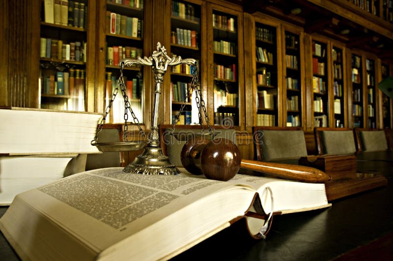Symbol of Justice in the Library Stock Image - Image of verdict ...