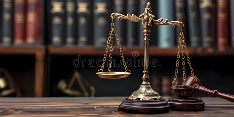 A Symbol of Justice with the Scales and a Gavel. Concept Symbols ...