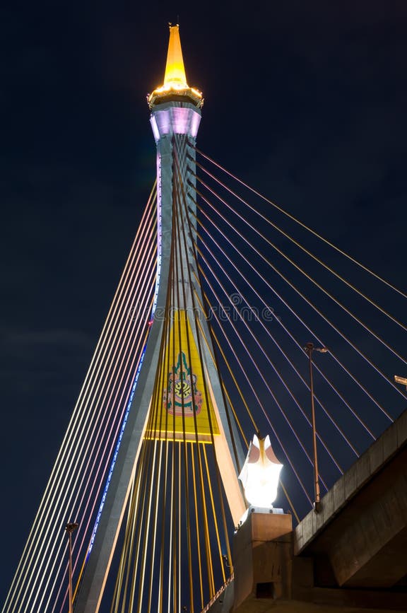 Symbol of King Rama9 on Bridge Stock Image - Image of engineering, king ...