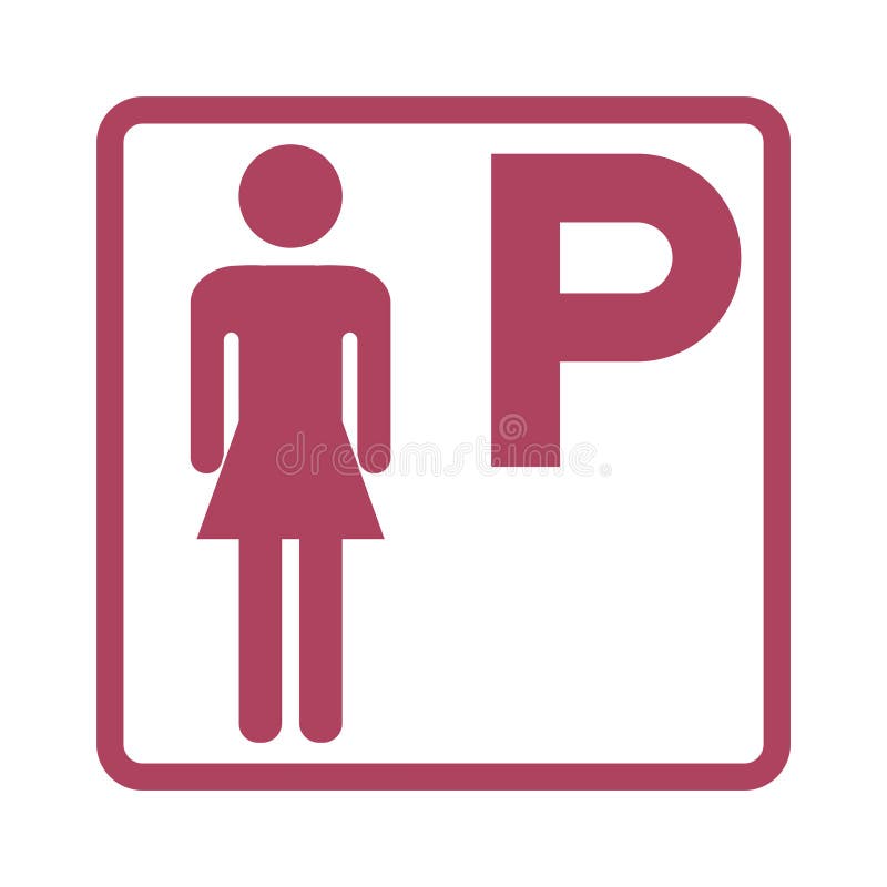 Symbol Lady Parking Sign on White Background Stock Vector ...