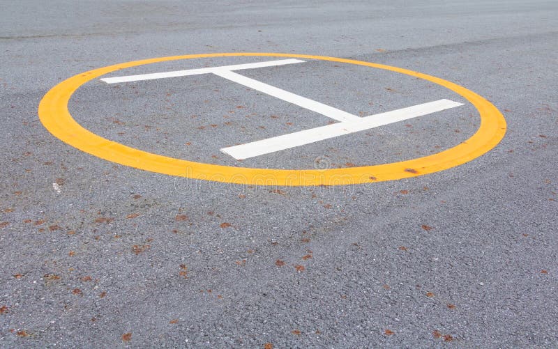 Symbol Landing Pad. Helicopter Parked Mark on the Asphalt Stock Photo ...