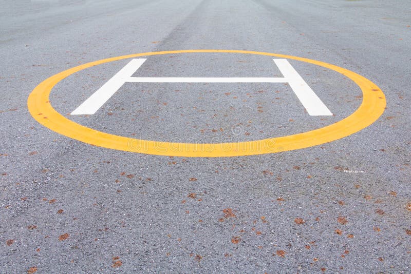 Symbol Landing Pad. Helicopter Parked Mark On The Asphalt Stock Image ...