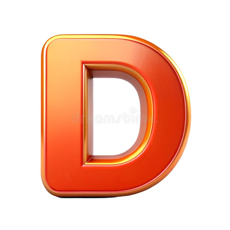 Symbol of Letter D Isolated on White Background Stock Illustration ...