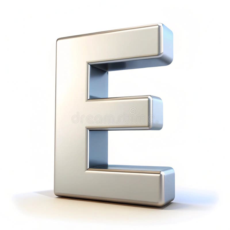 Symbol of Letter E Isolated on White Background Stock Illustration ...