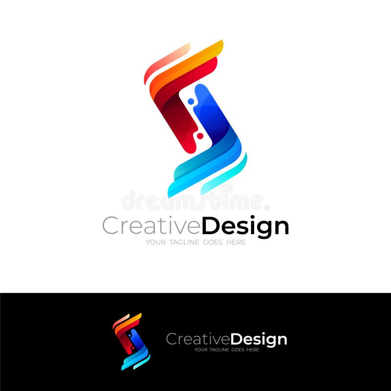 Symbol Letter S Logo Design Colorful, Colorful Style Stock Vector ...