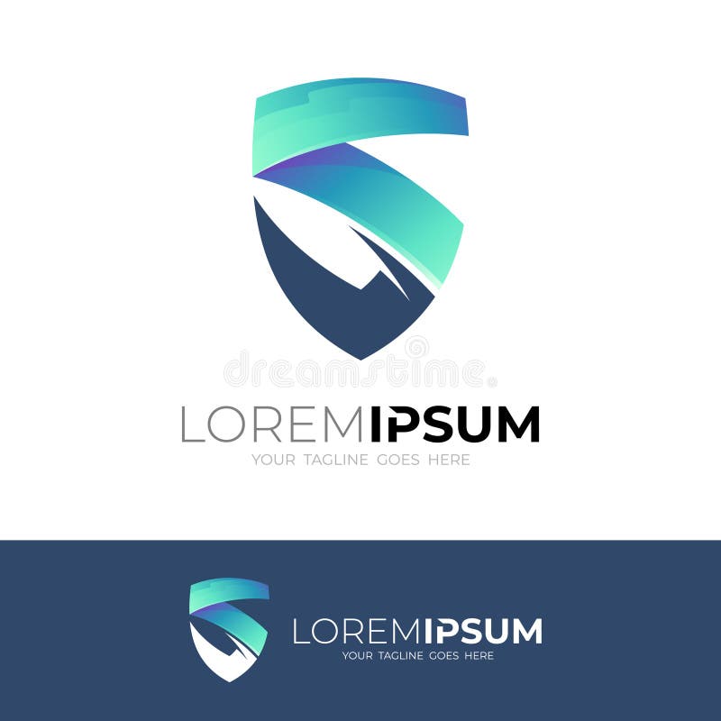 Symbol Letter S Logo with Shield Design Vector, Blue Color Stock Vector ...