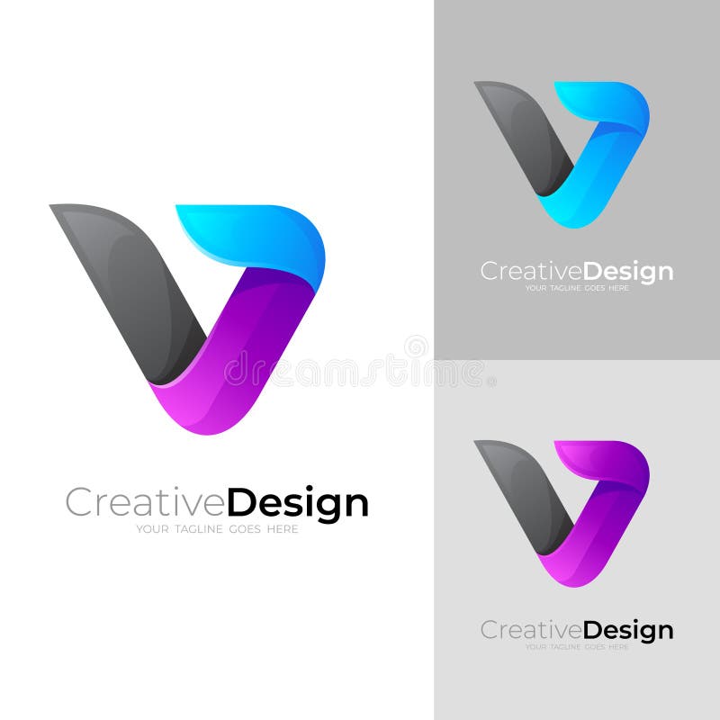 Symbol Letter V Logo Template, Modern Style Stock Vector - Illustration ...