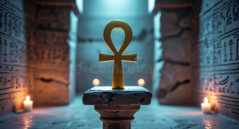 The Symbol of Life Deep in the Ancient Tomb Stock Image - Image of ...