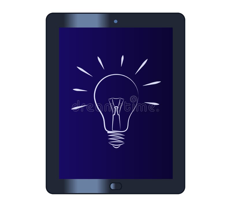 Symbol of the Light Bulb on the Laptop Computer Stock Vector ...