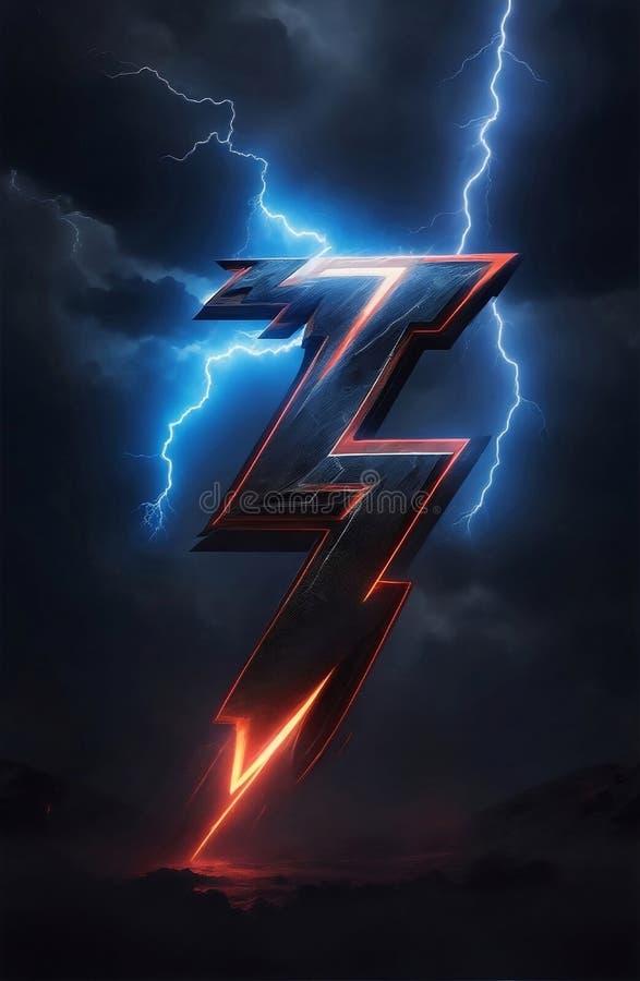 A Sign of Lightning Bolt Thunder, Generative AI Illustration Stock ...