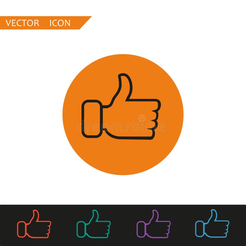 Symbol Like. Finger Icon Vector Illustration. Flat Hand Like ...