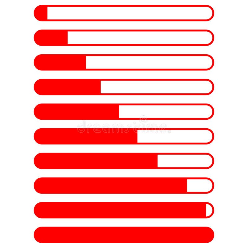 Symbol Loading Red Colour Different Percent. Stock Vector ...