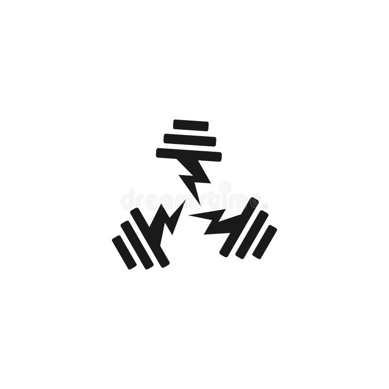 Symbol Logo Vector of Triangle Dumbbell Training Simple Design Stock ...