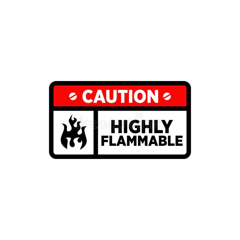 Symbol and Logo about Warning of Highly Flammable Material Stock Vector ...