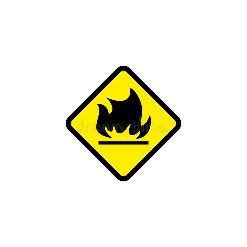 Symbol and Logo about Warning of Highly Flammable Material Stock Vector ...
