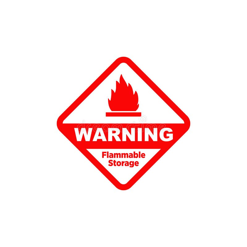 Symbol and Logo about Warning of Highly Flammable Material Stock Vector ...