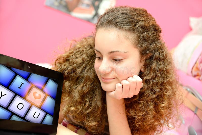 Symbol of Love in the Computer Stock Image - Image of curly, tablet ...