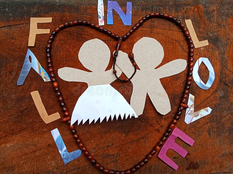 A Symbol of Love with the Words Falling in Love Stock Photo - Image of ...