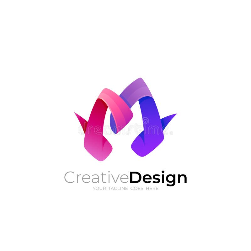 Symbol M Logo with Colorful Design, 3d Stock Vector - Illustration of ...