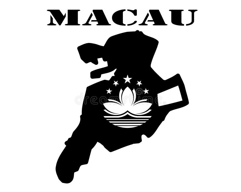 Symbol of Macau and map stock vector. Illustration of white - 95332224