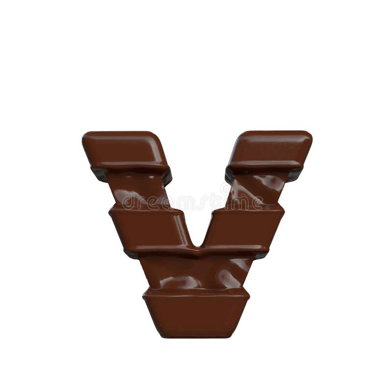 Symbol Made of Chocolate 3d. Letter V Stock Illustration - Illustration ...