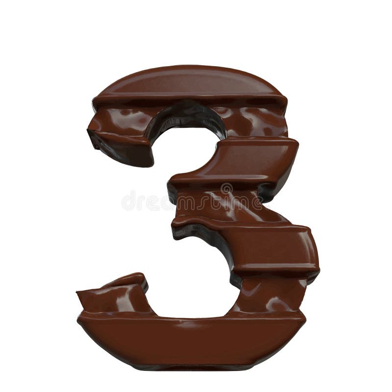 Symbol Made of Chocolate 3d. Number 3 Stock Vector - Illustration of ...