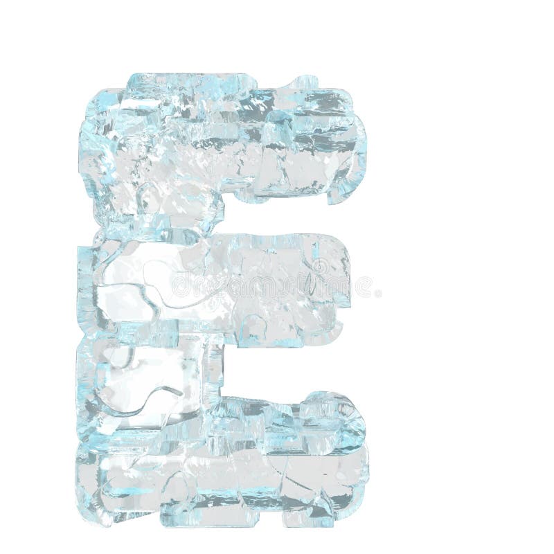 Symbol Made of Ice 3d. Letter E Stock Vector - Illustration of ornament ...