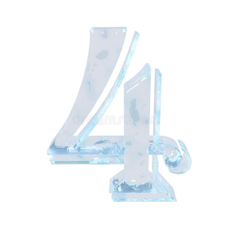 Symbol Made of Ice. Number 4 Stock Vector - Illustration of sign, type ...