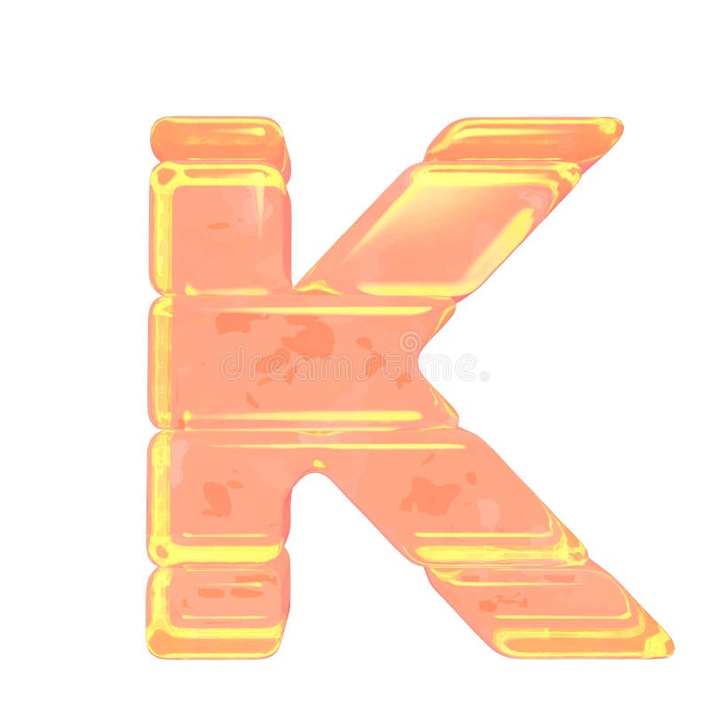 Symbol Made of Orange Colored Ice. Letter K Stock Vector - Illustration ...