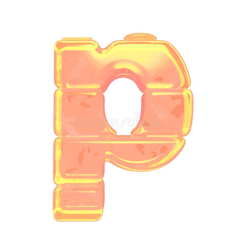 Symbol Made of Orange Colored Ice. Letter P Stock Vector - Illustration ...