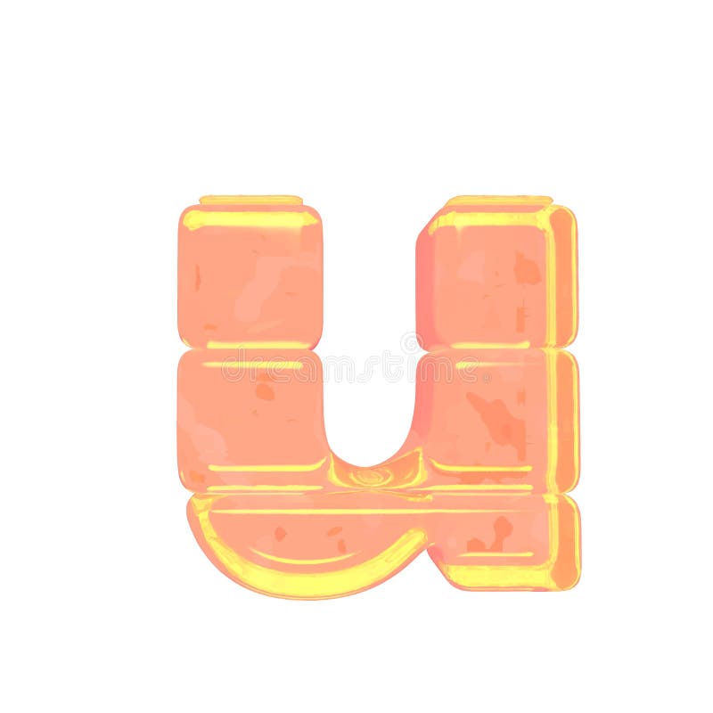 Symbol Made of Orange Colored Ice. Letter U Stock Vector - Illustration ...