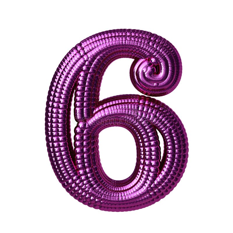 Symbol Made of Purple Spheres. Number 6 Stock Vector - Illustration of ...