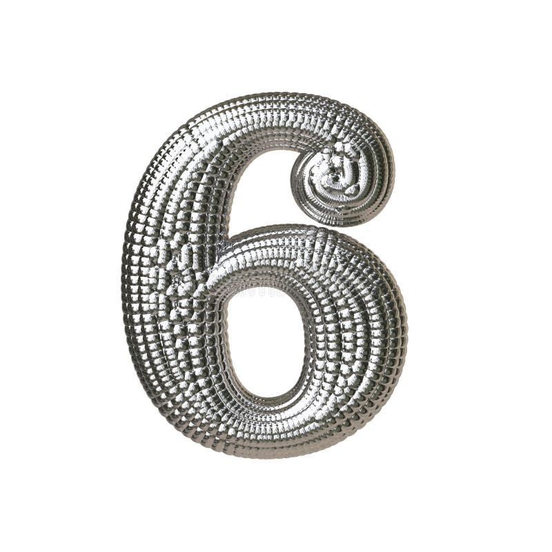 Symbol Made of Silver Spheres. Number 6 Stock Vector - Illustration of ...