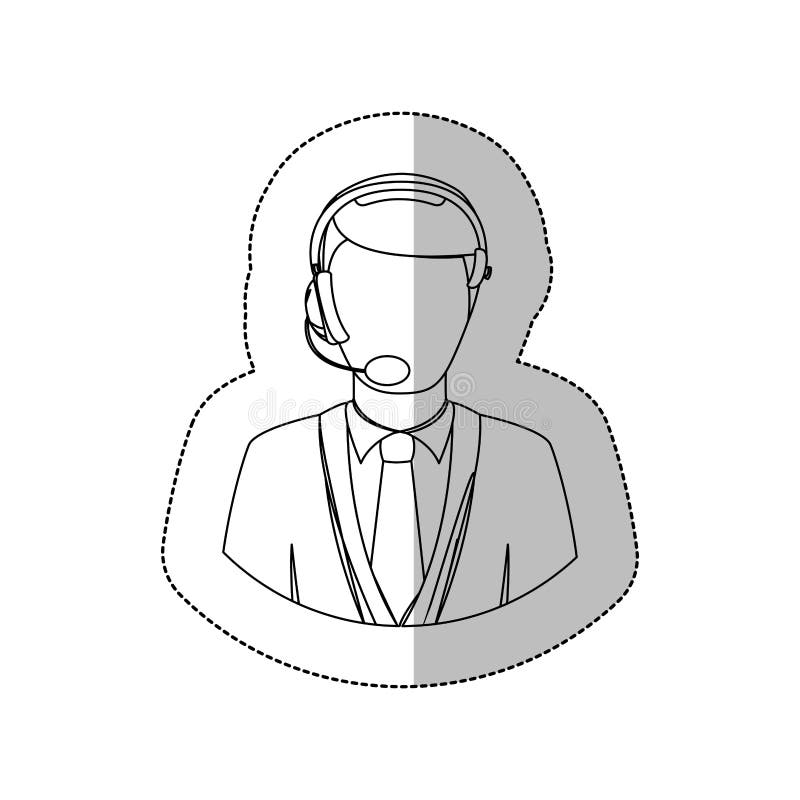 Symbol Man Call Center Icon Stock Illustration - Illustration of ...
