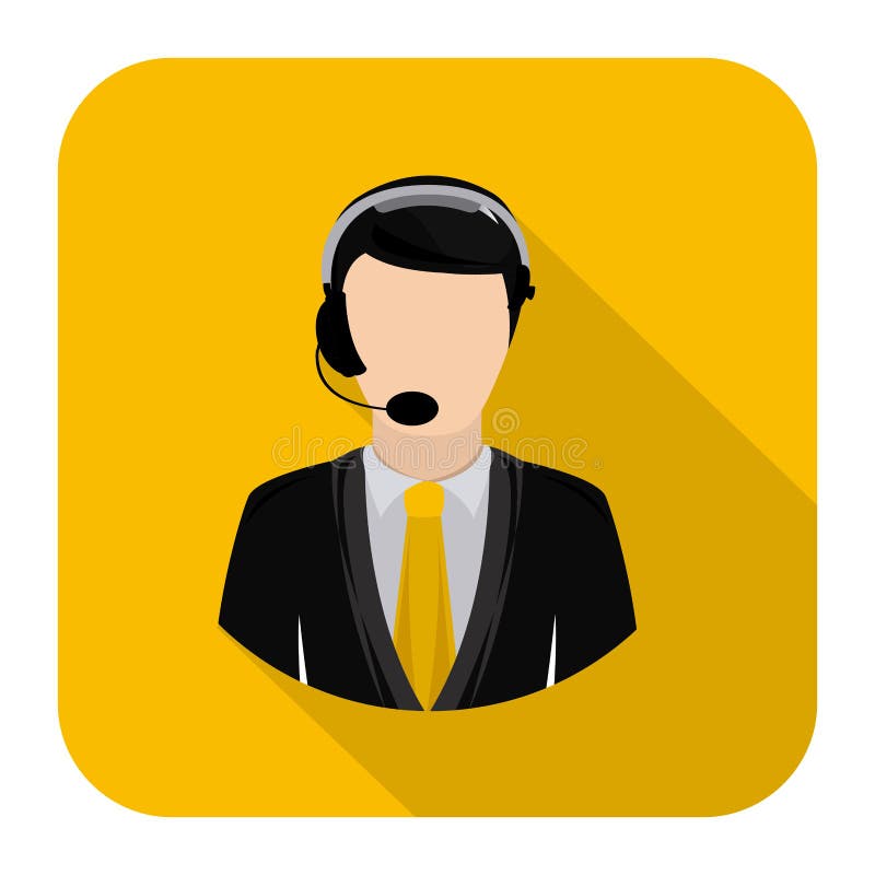 Symbol Man Call Center Icon Stock Illustration - Illustration of ...