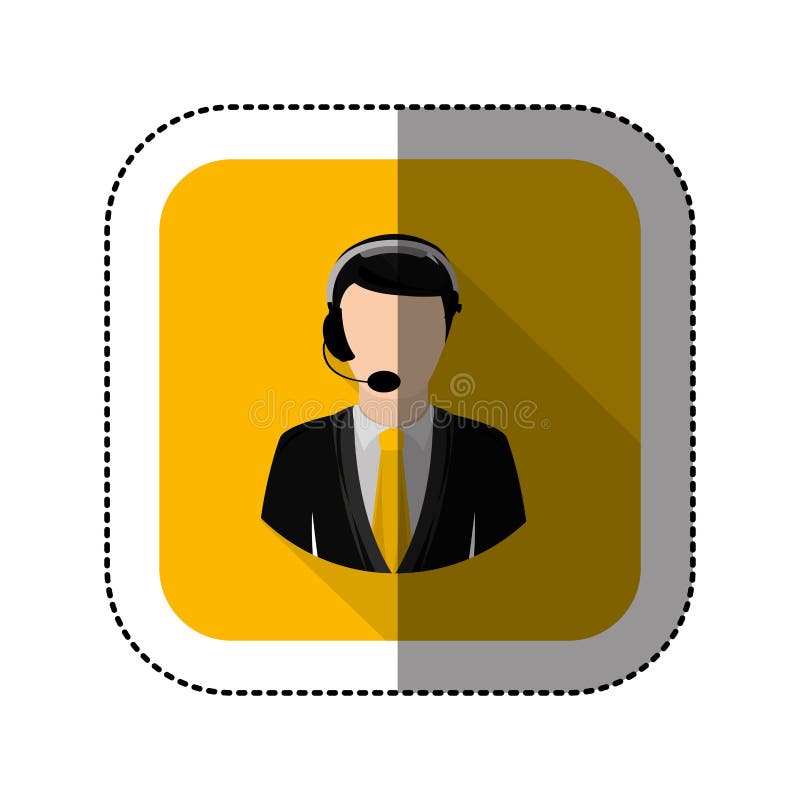 Symbol Man Call Center Icon Stock Illustration - Illustration of help ...
