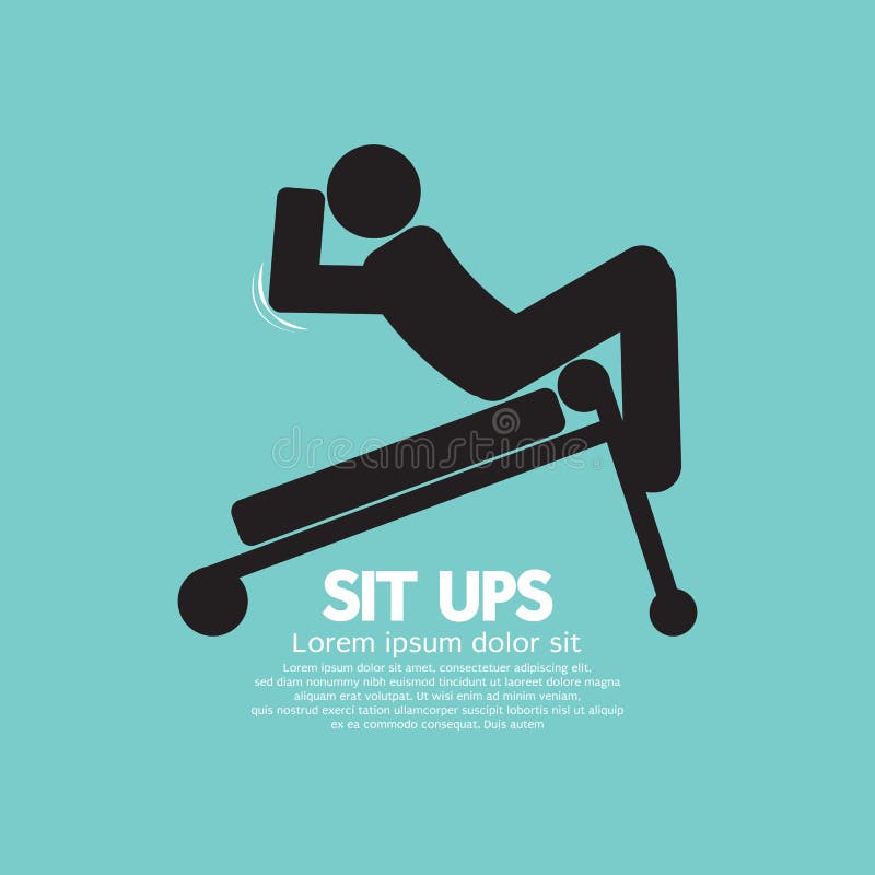 Symbol of a Man Sit Ups Training on Equipment Stock Vector ...