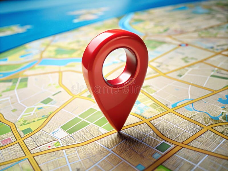 Symbol of a Map Location Mark Stock Illustration - Illustration of flat ...