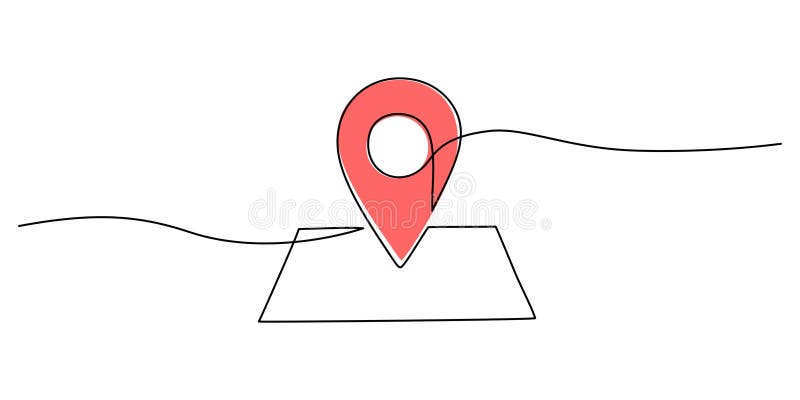 Symbol of Map Online on Paper in Continuous One Line Drawing ...