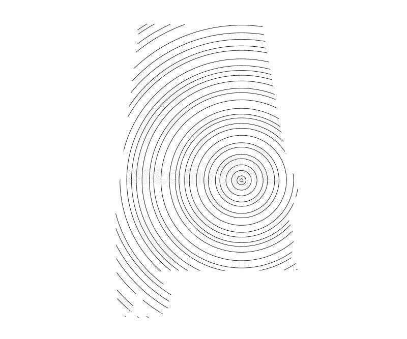Symbol Map of the State Alabama, Showing the State with Concentric ...