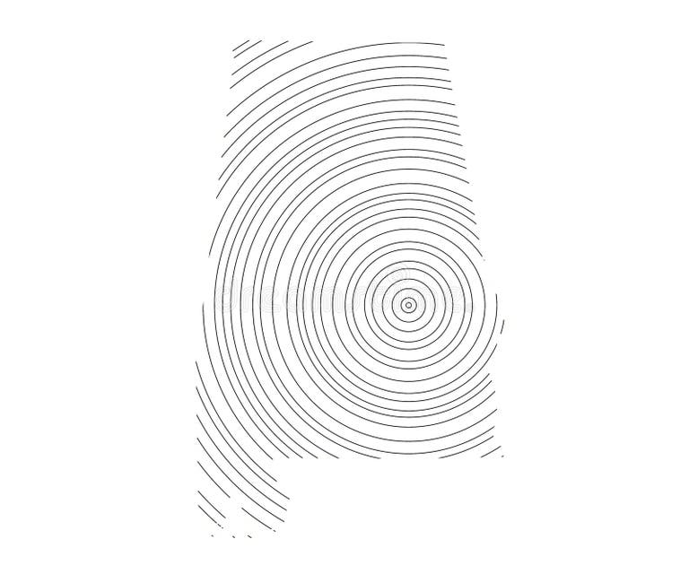 Symbol Map of the State Alabama, Showing the State with Concentric ...