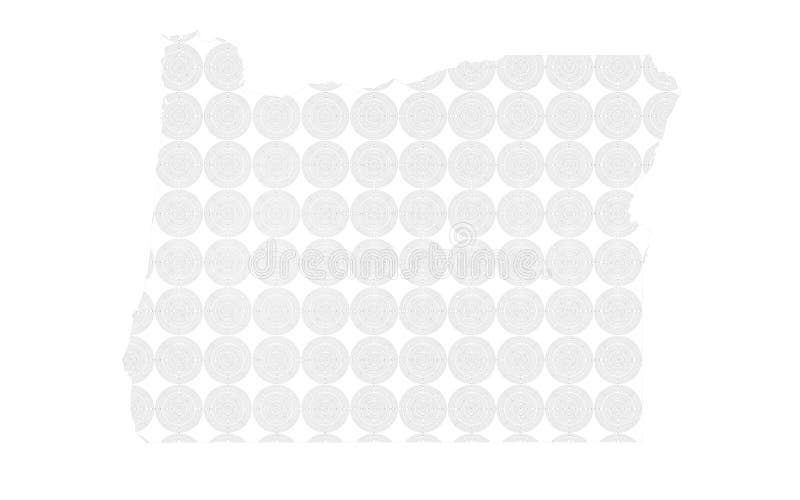 Symbol Map of the State Oregon, Showing the State with Concentric ...