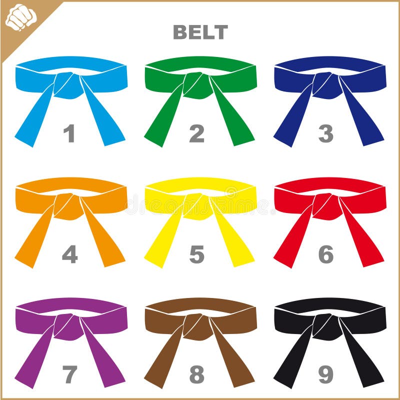 Symbol Martial Arts- Colored Belts. Stock Illustration - Illustration ...