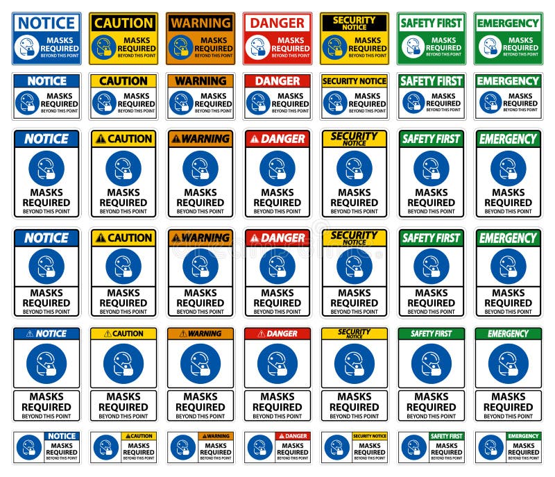 Symbol Masks Required Beyond this Point Sign Stock Vector ...