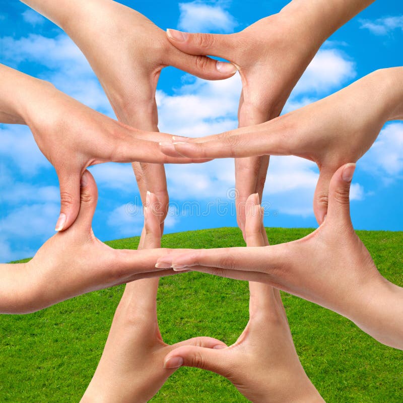 Cross Symbol Made from Hands Stock Photo - Image of healthcare ...