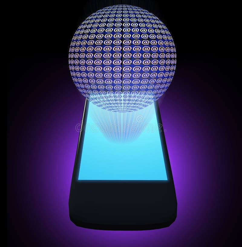 At symbol mobile phone stock illustration. Illustration of cellphone ...