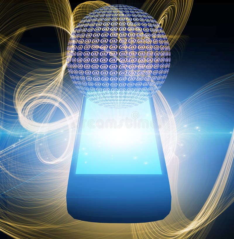 At symbol mobile phone stock illustration. Illustration of mail - 51059470