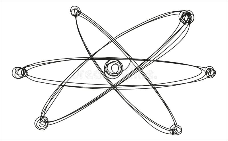 Symbol with the Movement of the Atom by a Continuous Line on a White ...