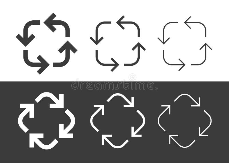 Movement of Arrows in the Shape of a Square or Diamond. Stock Vector ...