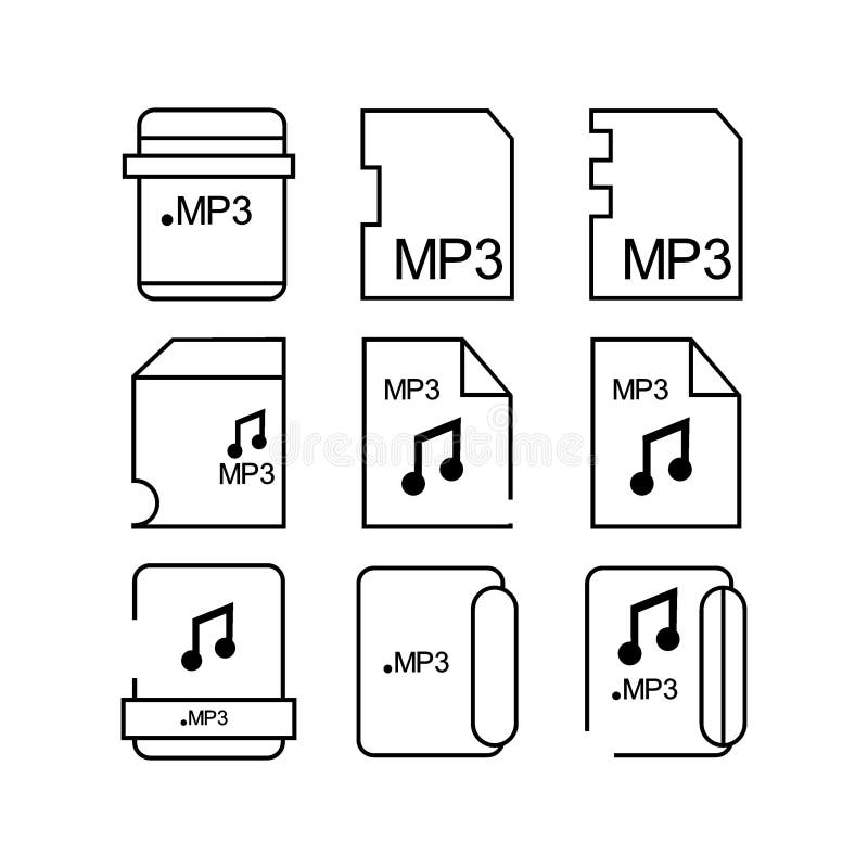 Symbol Mp3 Oder Logos Isolierte Zeichensymbolvektorillustration Vektor ...